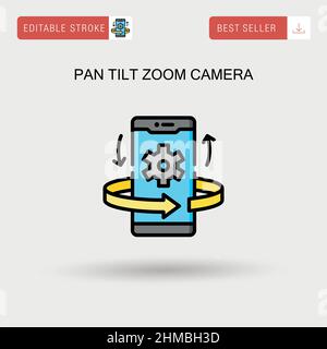 Pan tilt zoom camera vector icon. Flat style illustration. EPS 10 ...