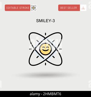 smiley icon, Face icon - white circle button Stock Vector Image & Art ...