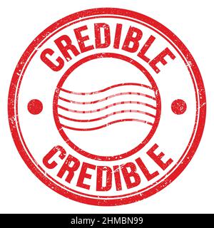 CREDIBLE text written on red round grungy stamp sign Stock Photo - Alamy