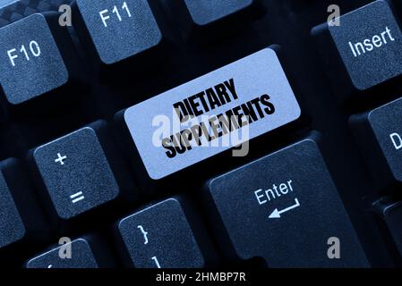 Text sign showing Dietary Supplements. Business photo text product ...