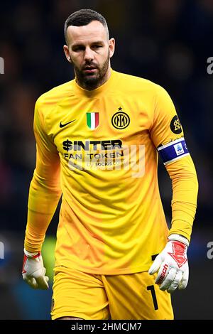 Samir Handanovic of Fc Internazionale looks on during the Serie A match ...