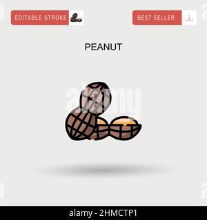 Peanut isolated design vector icon. Vegetable sign Stock Vector Image ...