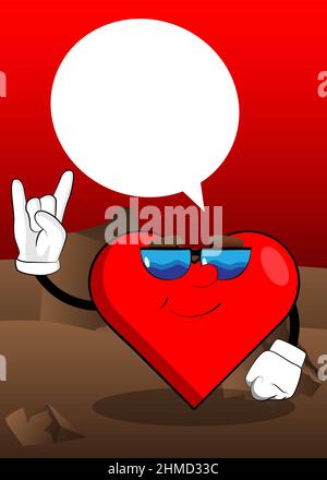 Rock music in my heart. Hand drawn lettering design with guitar head ...