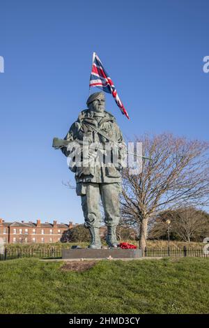 statue of a royal marine yomping outside the royal marine museum in ...