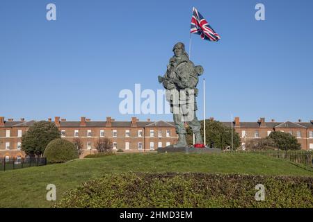 Royal Marine statue at the Royal Marines museum in Eastney Esplanade ...