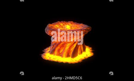 Energy hurricane from lava 3d render with puffs of smoke. Powerful ...