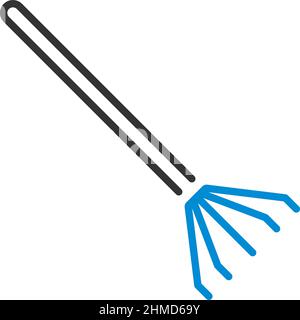 Rake Icon. Editable Bold Outline With Color Fill Design. Vector ...