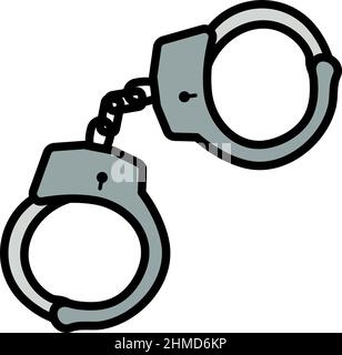 Handcuff Icon. Editable Bold Outline With Color Fill Design. Vector ...