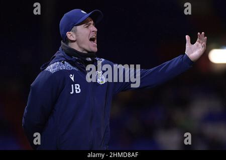OLDHAM, UK. FEB 8TH Joey Barton (Manager) of Bristol Rovers during the ...