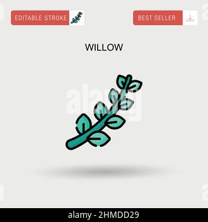 Willow tree icon. Simple illustration of willow tree vector icon for ...