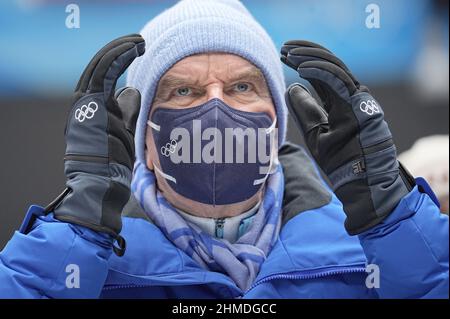 Yanqing, China. 09th Feb, 2022. Olympics, skeleton, men, training ...
