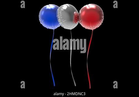 Foil balloons birthday anniversaries celebration 3d illustration Stock ...