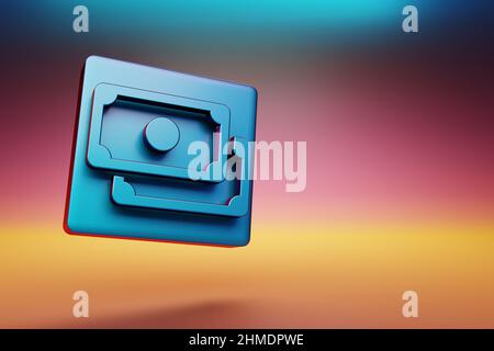 Beautiful illustration blue Money Bills symbol icons on a bright pink ...