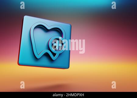 Odontology icon. Beautiful Blue Odontology symbol icons on multicolor ...