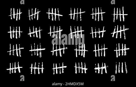 Prison symbols, Jail tally marks. Hand drawn Lines or sticks, strokes ...