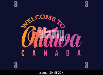 Welcome to ottawa canada card and letter design in colorful rainbow ...