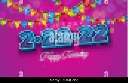 Happy Twosday Illustration with Tuesday 2-22-22 Letter and Colorful ...