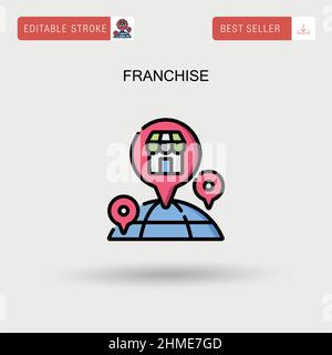 Franchising concept icon. Commerce idea thin line illustration ...