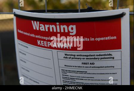Rat Poison Warning Sign Stock Photo - Alamy