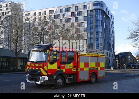 Hampshire and Isle of Wight Fire and Rescue service, badge on the side ...