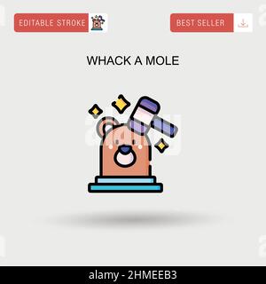 Mole Game Whack icon Vector symbol or sign set collection in black and ...