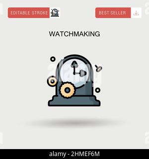 Watch repair steel tool icon. Flat illustration of watch repair steel ...