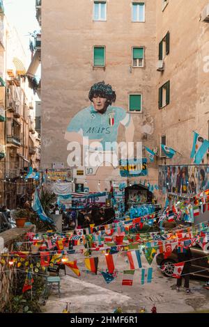 Diego Maradona's altar in Naples Stock Photo - Alamy