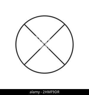 Circle divided in four equal parts, different versions - infographics ...