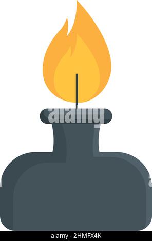 Burning flame for make lab experiment icon vector. Burn fire for ...