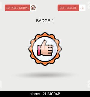 Golden star icon. Number one and 1 badge. Bright red ribbon. Vector ...