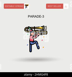 Three stars icon simple flat vector symbol outline collection set logo ...