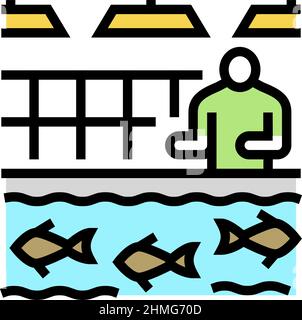 hatcheries salmon line icon vector illustration Stock Vector Image ...