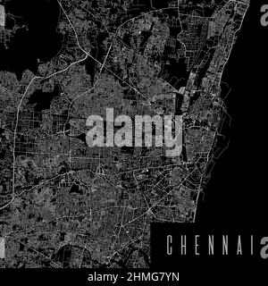 Vector map of Chennai, India. Urban city road map poster illustration ...