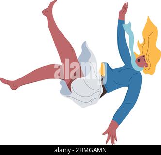 Woman falling down on road, metaphor of failure Stock Vector Image ...