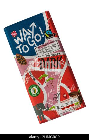 Way To Go dark chocolate bar Fin Carre from Lidl set on white ...