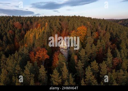 Drone photo from the Herzogstuhl in Thuringia Stock Photo - Alamy