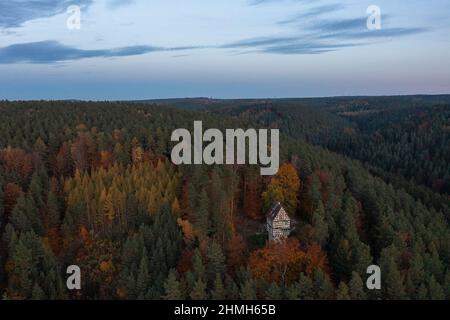 Drone photo from the Herzogstuhl in Thuringia Stock Photo - Alamy