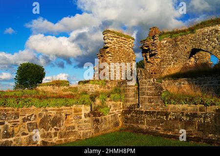Ruins of Gudhem Monastery, Abbey, Sweden. Ancient buildings on the ...
