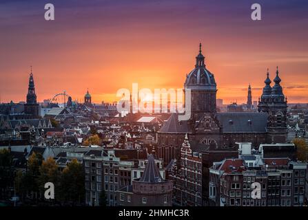 sunset of Netherlands Stock Photo - Alamy