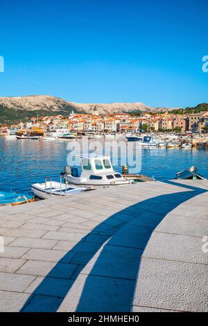 Croatia, Krk Island, Baska, Boats anchoring Stock Photo - Alamy