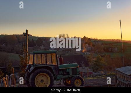 inglesbatch farm sunset bath englishcombe Stock Photo - Alamy