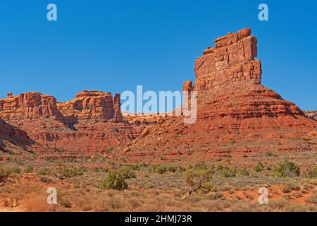 Massive red rock formations in the summertime at Arches National ...