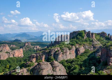 View of the Belogradchik Rocks, strangely shaped sandstone formation ...