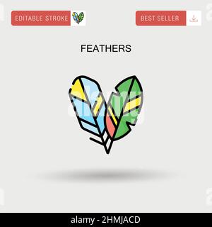 Feathers Simple vector icon Stock Vector Image & Art - Alamy