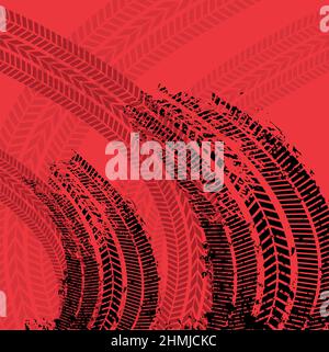 red background with tire tracks mark Stock Vector Image & Art - Alamy
