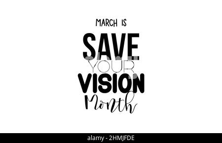 Save your vision month. Right vision vector template for banner, card ...