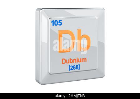 Dubnium Db chemical element. Dubnium Sign with atomic number. Chemical ...