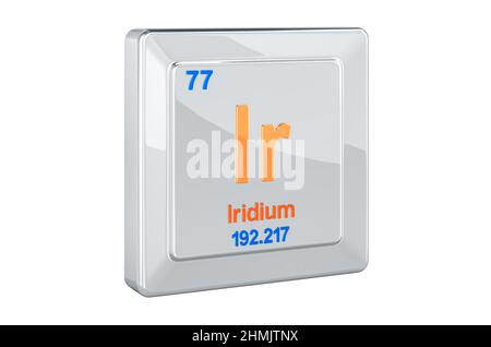 Iridium Ir chemical element. Iridium Sign with atomic number. Chemical ...