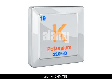 Potassium chemical element. Sign with atomic number and atomic weight ...