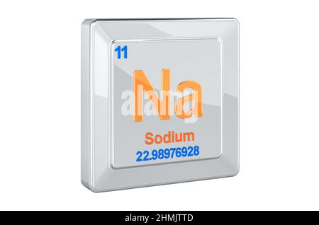 Sodium Na chemical element. Sodium Sign with atomic number. Chemical 11 ...